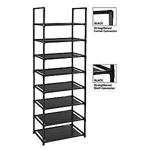 FIDUCIAL HOME 8 Tiers Shoe Rack 16-20 Pairs Sturdy Shoe Shelf