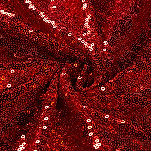 Glitz Sequin & Mesh Red, Fabric by the Yard