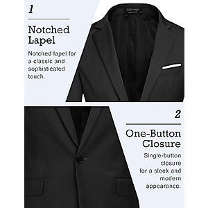 COOFANDY Men's Slim Fit Casual Blazers Lightweight Sport Coats One Button Suit Jackets Black
