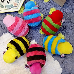 BWESOO Rose Red Blue Cute Pet Puppy Dog Cat Slipper Shape Plush Slipper Sound Pet Toy Pet Dog Chew Toys Dog Squeak Plush Toys Slipper Shape Tooth Cleaning Chew Play Toy Dog Chew Toys