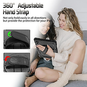 SIBEITU Case Compatible with Samsung Galaxy Tab A8 10.5 Inch 2022 with Screen Protector Pencil Holder,360 Rotating Hand Strap & Stand, Drop-Proof Protection Case for Galaxy Tab A8 SM-X200/X205/X207