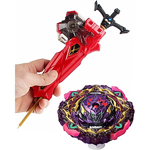 Desamvap Bey Battling Tops Burst B-206 Barricade Lucifer Illegal Bearing Mobius-10 with Sword Launcher Battle Game Set Right Spin DB Dynamite Layer System, Toys Gifts for Kids Children Boys
