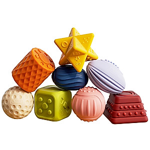 TUMAMA Baby Sensory Ball Set,Soft Textured Squeeze Balls Montessori Toys Easter Egg for Babies Toddlers 3-12 Months,6 Pack