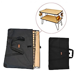Watris Veiyi Black Folding Tables Storage Bags, Sponge Interlayer Waterproof Oxford Cloth Outdoor Multifunctional Carrying Bag for Picnic