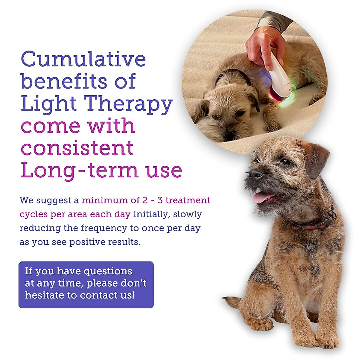 Light Therapy for Dogs and Pets - LED Light Therapy for Pain Relief, Muscle & Joint Pain, Reduce Inflammation, Heal Wounds, & Clear Skin Problems with 2 Therapy Modes.