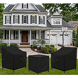 SIRUITON 3 Piece Outdoor Veranda Patio Garden Furniture Cover Set with 600D Durable and Water Resistant Fabric,Fit for Outdoor Wicker Patio Furniture Sets/Rattan Chair Conversation Sets