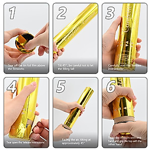 Confetti Cannon 12 Pack Gold Confetti Poppers 12 Inch Streamer Cannon Confetti Golden Party Poppers Confetti Shooters Confetti Popper Cannon Bulk for Wedding,Birthday,Graduation,New Year Celebration