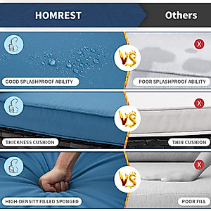 HOMREST 6 Pieces Patio Furniture Sets Clearance, Patio Dining Sofa Set Outdoor Sectional Sofa Conversation Set All Weather Wicker Rattan Couch Dining Table & Chair (Blue)