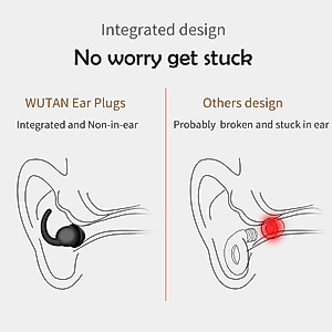 WUTAN Ear Plugs for Sleeping Noise Cancelling 14-38dB, Comfortable Soft Reusable Silicone Ear Plugs Noise Reduction Earplugs for Sleep, Snoring, Concert, Work, Travel