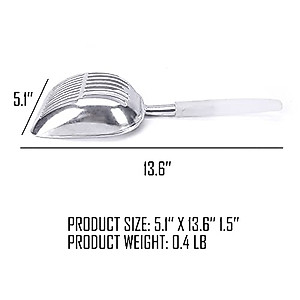 Moonshuttle Metal Cat Litter Scoop, Durable, Works with All Type of Cat Litter, Ergonomically Designed Handle