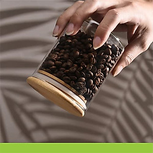 Prosumer's Choice Sugar Containers (4.9" X 3.3") for Countertop - Glass Jars for Food Storage with Bamboo Airtight Lid and Spoon - Clear Canisters for Salt, Coffee & Overnight Oats .