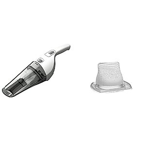 BLACK+DECKER Handheld Vacuum 2Ah, Power White with Replacement Filter (HNV220BCZ10FF & HNVCF10)