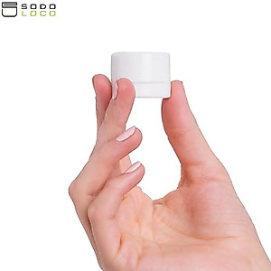 (200 Pack) 5ml Thick White Glass Jars with White Child Resistant Lids - UV Resistant - Storage for Oil, Lip Balm, Wax, Cosmetics - Mini Child Proof Container