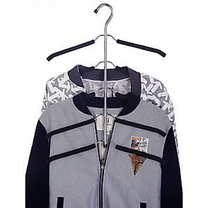 3 Pack 5 in 1 Space Saving Clothes Hangers Chrome and Foam Blouse Tree Hangers Multi Layers Clothes Rack Non Slip Stainless Steel Shirt Hangers Coats Hangers Closet Storage Organizer(White)