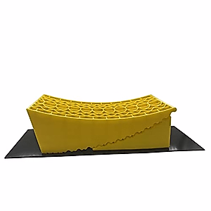 Lirinsegie 2 Pack Camper Levelers Kit RV Leveling Blocks Ramps Accessory Compatible with Travel Trailer Touring Car Caravan Camper Wheel Chocks Up to 35000 LBS (Yellow)