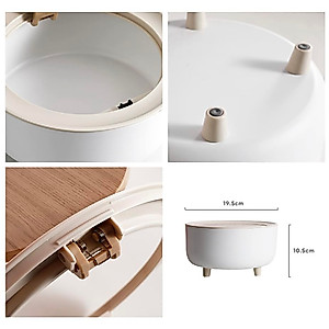 Faubourg Mini Desktop Trash Can | Bathroom Counter Organizor with Push Open Lid | Kitchen Snack Holder | Plastic | for Office Kitchen and Coffee Bar, 0.5 Gallon White