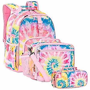 Choco Mocha 15inch Tie Dye Backpack + Lunch Bag+ Pencil Bag