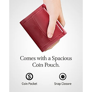 Access Denied REAL LEATHER Small Wallets For Women - Compact Ladies Credit Card Holder With Coin Purse RFID Holiday Gifts For Her