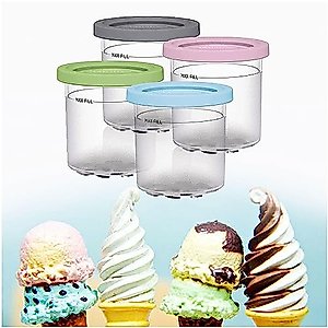 Creami Pints, for Creami Ninja Ice Cream Deluxe,16 OZ Pint Storage Containers Airtight and Leaf-Proof Compatible NC301 NC300 NC299AMZ Series Ice Cream Maker