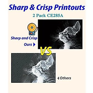 Color Print Compatible CE285A Toner Cartridge Replacement for HP 85A CE285 285A Work with Pro P1102w P1102 P1105 P1106 M1212NF MFP M1217NFW P1505n P1005 P1109w 1102w Laser Printer (2-Pack, Black)