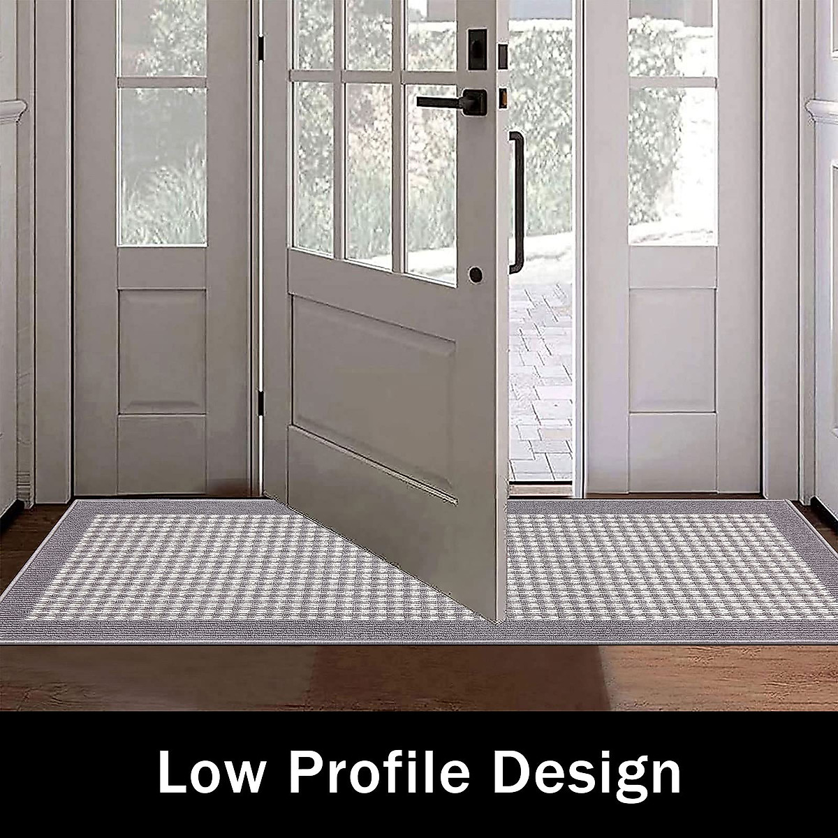 Ileading Kitchen Mat Sets 3 Piece Water Absorbent Kitchen Floor Rugs Non Slip Entrance Runner Rugs Farmhouse Laundry Throw mats Machine Washable Carpet Sets for Indoormat Balcony Garage(Grey)