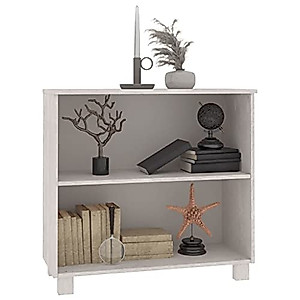 GOLINPEILO Wooden Sideboard 2 Shelf Bookcase Storage Cabinet, 2-Tier Bookshelf Cupboard Storage Cabinet for Bedroom, Living Room 33.5"x13.8"x31.5"(A)