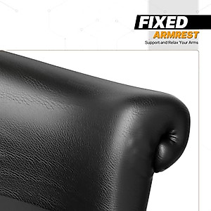 MoNiBloom Home Office Task Chair, Heigh-Adjustable Modern PU Leather Make Up Chair with Metal Base, 360° Swivel Task Chair Armchair for Living Room Bedroom Vanity Study, Black