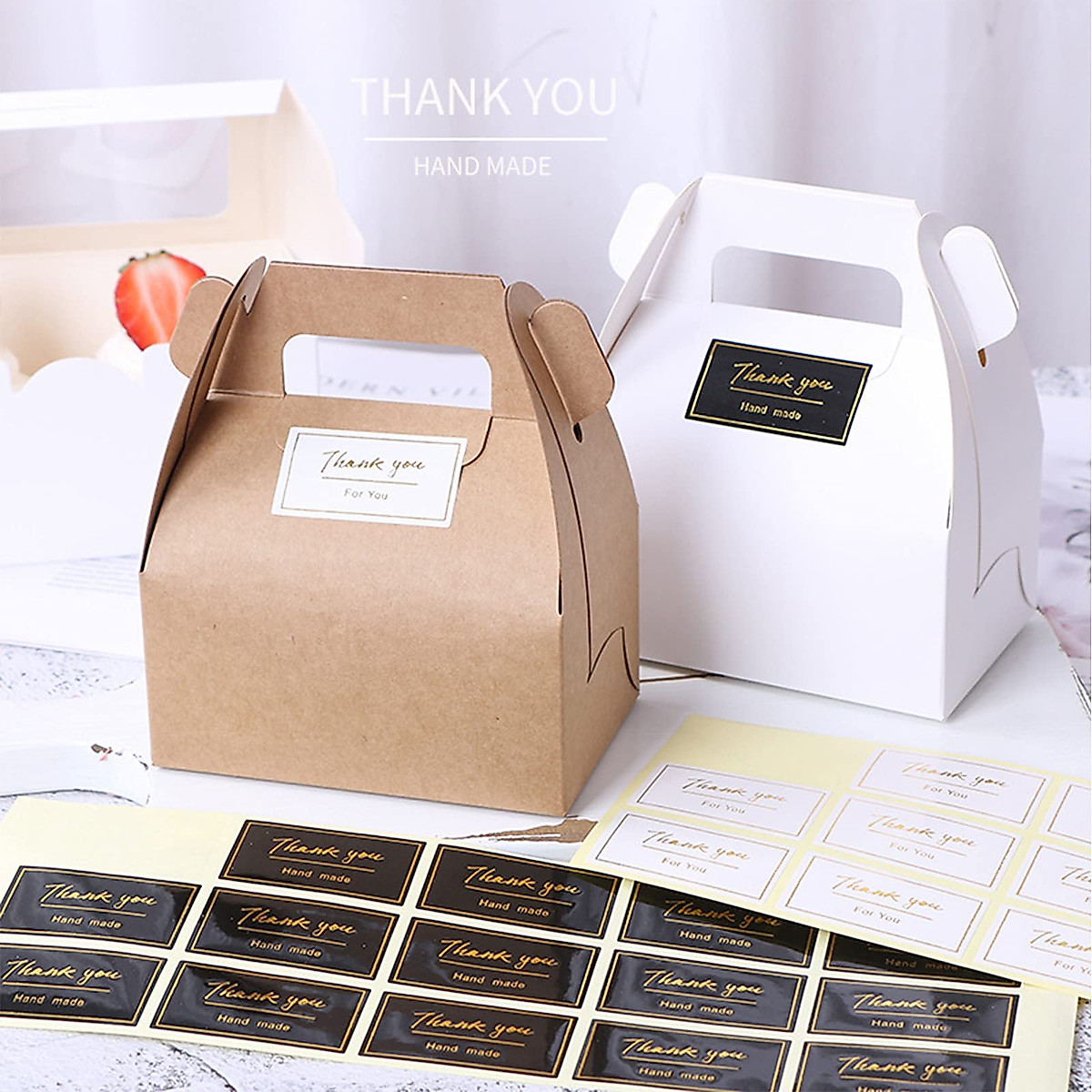 Fimary 100 Pcs Knafeh Pistachio Chocolate Bar Wrappers with 100 Pcs Thank You stickers - 2.5 x 7.1 inch Candy Bar Packaging- Self Adhesive Small Plastic Wax Melt Snap Bar Bags