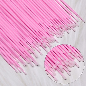 Akstore 600 PCS Disposable Micro Applicators Brush Eyelash Extension Individual Applicators Mascara Brush for Make up and Clean and Compatible and Personal Care (Pink)