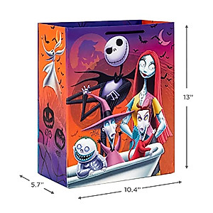 Hallmark Disney The Nightmare Before Christmas 13" Large Gift Bag Bundle (3 Bags: Jack Skellington, Zero, Sally, Lock, Shock and Barrel) for Halloween, Christmas, Birthdays