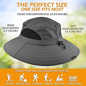 EINSKEY Sun Hat with Neck Flap, UV Protection Waterproof Safari Cap Wide Brim Bucket Hat for Fishing Gardening Hiking Hunting