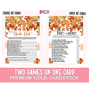 Fall in Love Bridal Shower Games – 25 Pack, He Said She Said & Bride Best, Fun Wedding Reception Activities, Couples Engagement Party, Boho Decor, Double-Sided Cards