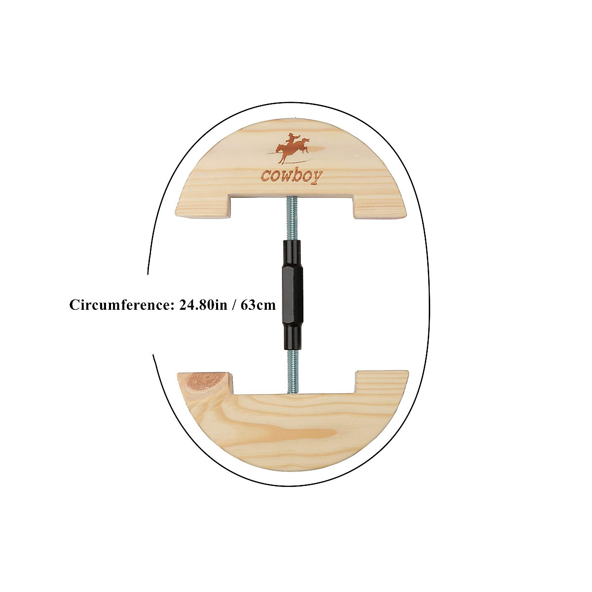 Cowboy Hat Stretcher,Small Size 6 1/2 to 9 1/2-Colourful Adjustable Buckle Heavy Duty (Small, Black)