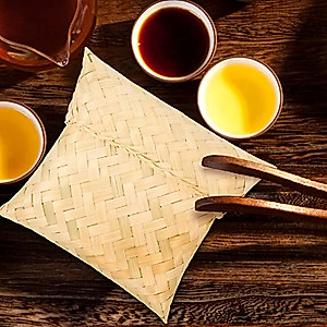 STOBAZA Bamboo Food Basket Woven Baskets Sticky Rice Basket Small Bamboo Woven Box Thailand Laos Handmade Serving Baskets Rice Container for Rice Candy Treats Woven Basket