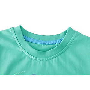 LMYOVE Toddler Boy Short Set Little Boy Clothes Casual CrewNeck Short Sleeve T-Shirt and Short Sets Summer Beach Outfits (5T Green Airplane)