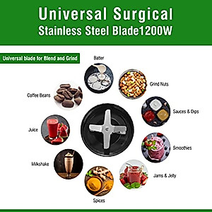 Balzano High Speed Nutri Blender/Mixer/Smoothie Maker - 1000 Watts - 8 Pcs Set, Black, Compact