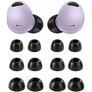 Rqker Foam Eartips Compatible with Galaxy Buds 2 Pro SM-R510 Earbuds, 6 Pairs S/M/L Sizes Soft Memory Foam Earbud Tips Eartips Compatible with Galaxy Buds 2 Pro SM-R510, 12 Black sml