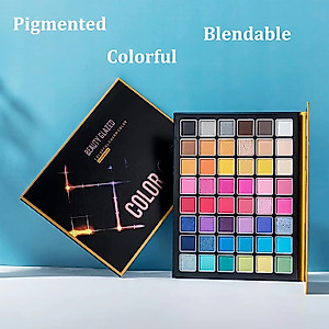 MYUANGO Color Cube Colorful Charm Eyeshadow Palette Richly Pigmented and Blendable Matte Shimmers 48 Rich Colors Waterproof Long Last Makeup Pallet Professional Eye Shadow Makeup