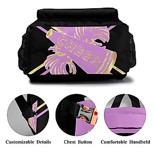 BigBigift Customized Cheer Red Black Cheerleaders Waterproof Backpack with Name for Hiking Camping Picnic, 12.2(L)x5.9(W)x16.5(H)inch