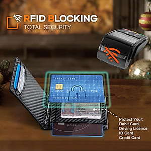 RUNBOX Slim Wallet for Men Genuine Leather RFID Blocking Bifold Minimalist Front Pocket Mens Wallet with Money Clip Thin Gift Box