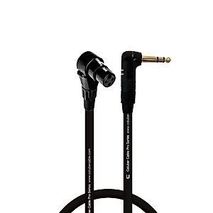 COLUBER CABLE Right Angle XLR Female to Right Angle 1/4" TRS - 0.5 Feet - Black - Pro 3-Pin Microphone Connector for Powered Speakers, Audio Interface or Mixer for Live Performance & Recording