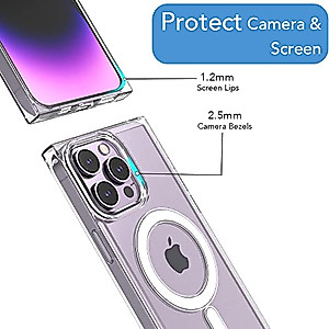ANHONG Magnetic Square Case Compatible with iPhone 14 Pro Max 6.7 inch 2022, 【Crystal Clear】 Shockproof Case Work with MagSafe Wireless Charging, Non Yellowing with Fullbody Protection