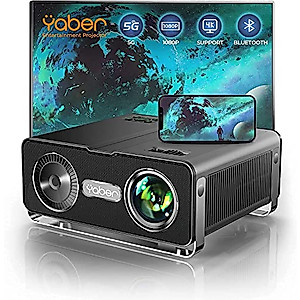 YABER V10 5G WiFi Bluetooth Projector, 15000L Full HD Native 1080P Projector 4K Support, 2023 Upgraded 4D/4P Keystone&Zoom, Home Theater&Outdoor Video Projector for Smartphone/TV Stick/PC/PPT/PS5