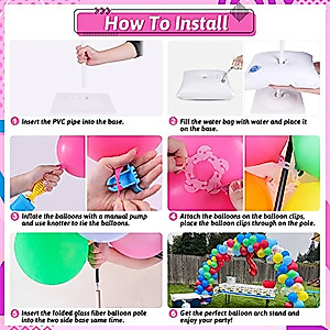 Pondpm Balloon Arch Kit - 9Ft Tall & 10Ft Wide Adjustable Balloon Stand, Balloons Garland Arch for Birthday Wedding Graduation Party Decoration