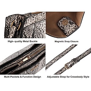 AFKOMST Small Crossbody Bags for Women Snakeskin Shoulder Purse and Handbag Faux Leather