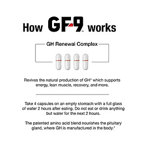 Novex Biotech GF-9 – HGH Boosting Supplement for Men - Workout Supplement for Men – Boost Growth Hormone Naturally, 120 Capsules (30-Day Supply)