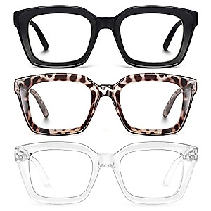 IBOANN Oversized Blue Light Glasses for Woman, Funky Fashion Glasses With Preppy Look, Eye Strain Computer Glasses