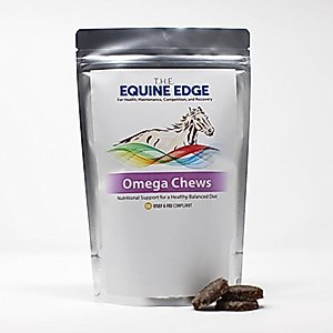 T.H.E. Equine Edge Omega Chews - Healthy Hair, Skin & Coat, Peppermint Treats - 30 Chews
