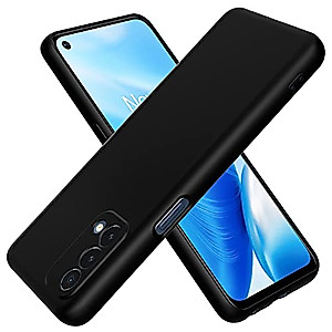 Foluu for OnePlus Nord N200 5G Case, Liquid Silicone Gel Rubber Bumper Case with Soft Microfiber Lining Cushion Slim Hard Shell Shockproof Protective Cover for OnePlus Nord N200 5G 2021 (Black)