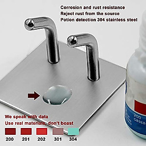 JQML,JQMLBrushed Stainless Steel self-Adhesive Heavy-Duty Hook,Waterproof,Oil-Proof,Anti-Corrosion,no Punching,Bathroom and Kitchen Wall Hook,Suitable for Towels,Bathrobes,Tableware (Double Hook)